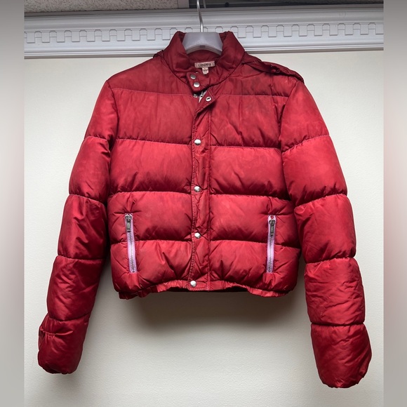 GENERRA | Jackets & Coats | Generra Red Cropped Puffer Jacket Size S ...